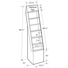 6 Shelf Side Wing Display with Base - Meridian Display